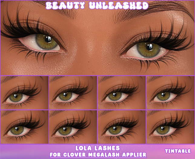Second Life Marketplace - Beauty.Unleashed Lola Lashes (Clover MegaLash)